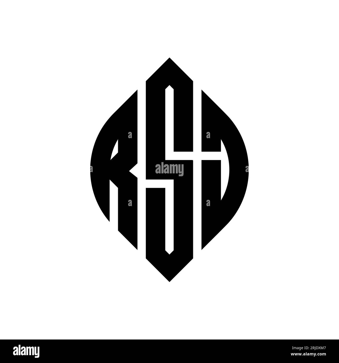 RSJ circle letter logo design with circle and ellipse shape. RSJ ...
