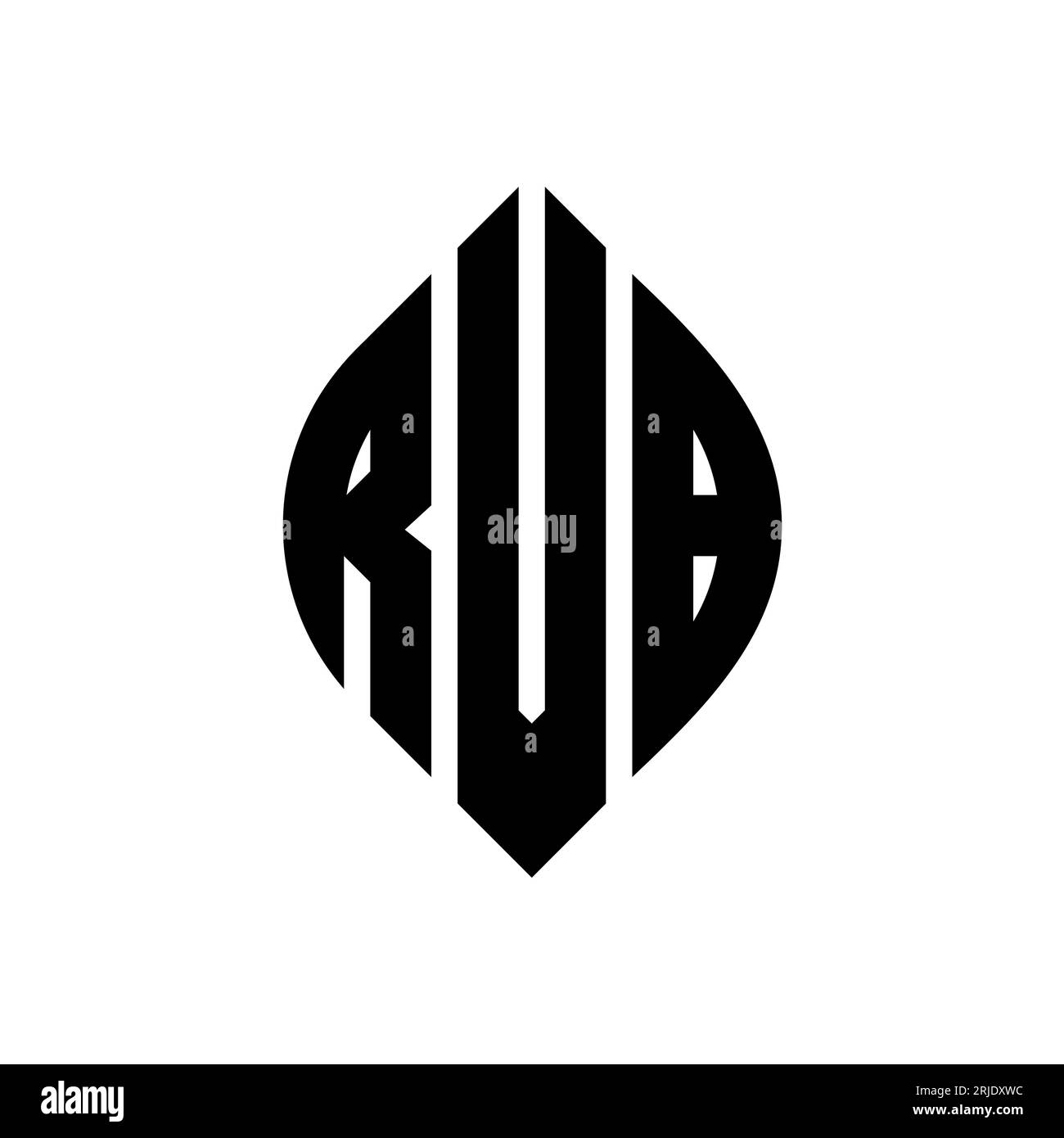 RVB circle letter logo design with circle and ellipse shape. RVB ...