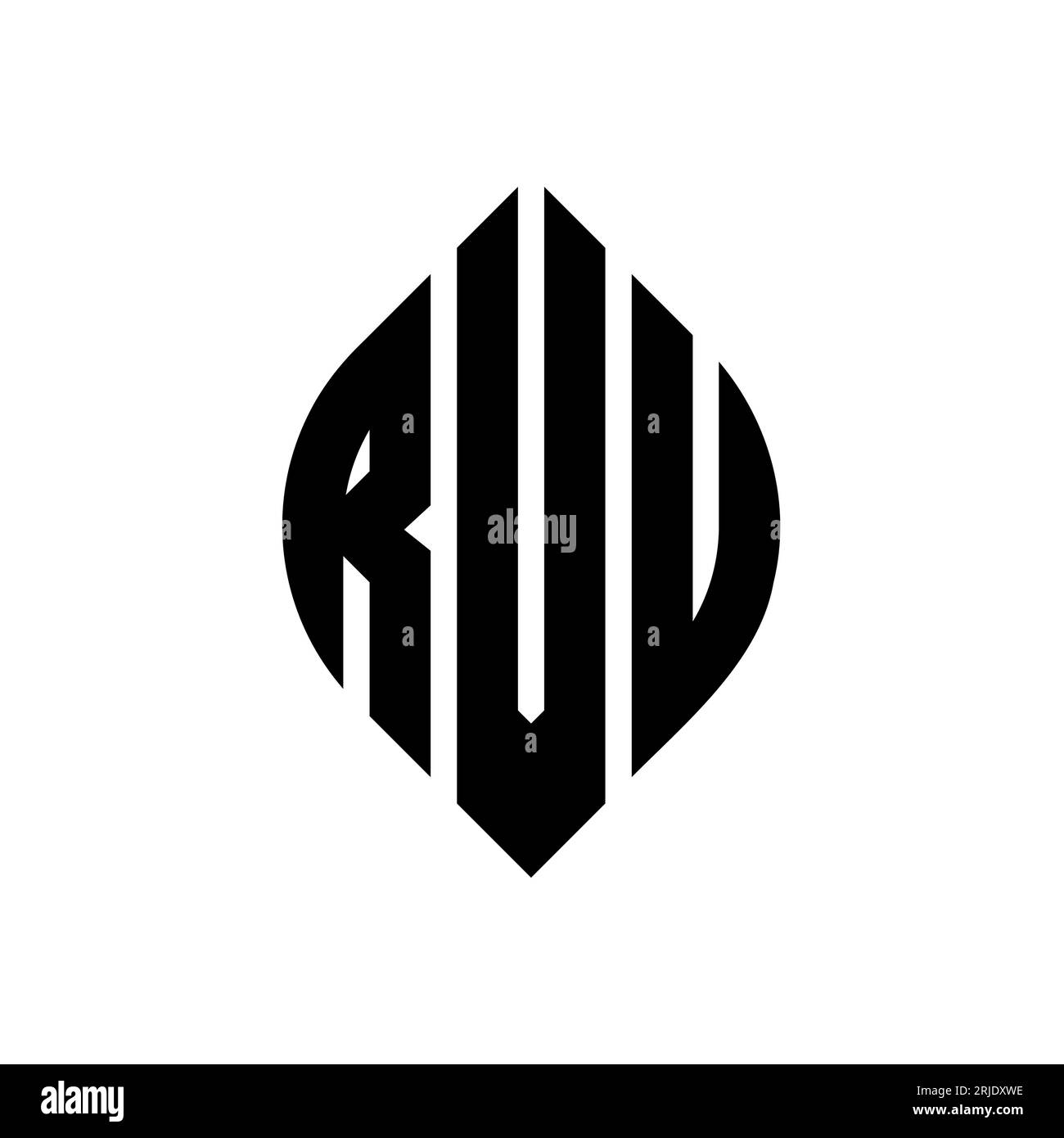 RVU circle letter logo design with circle and ellipse shape. RVU ...