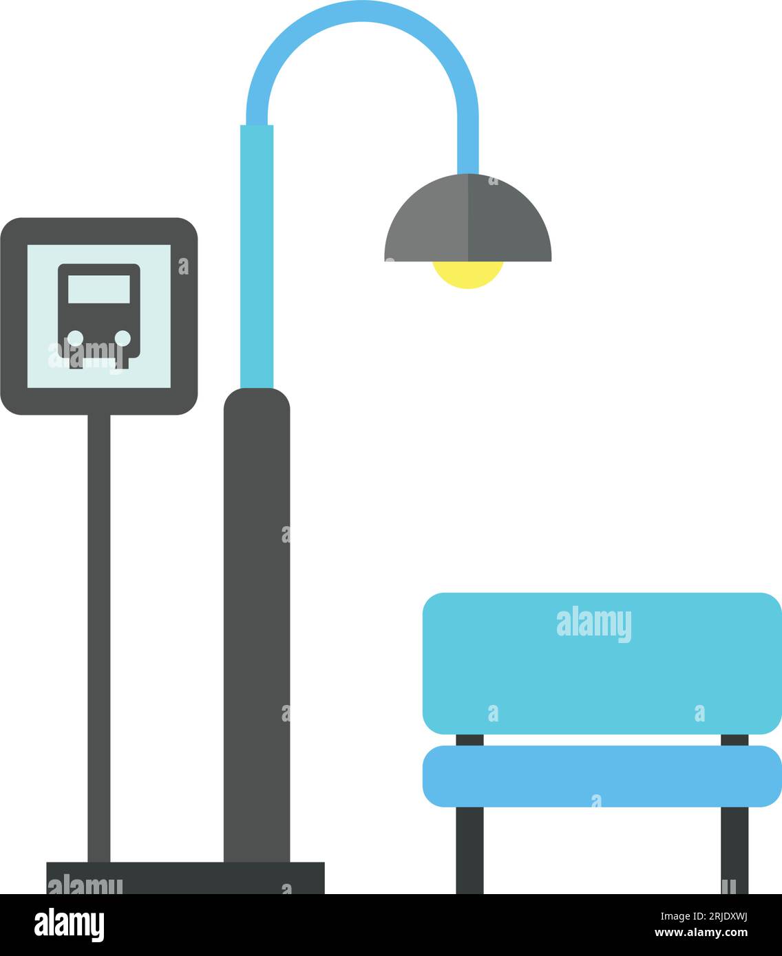 Bus stop bench night Stock Vector Images - Alamy