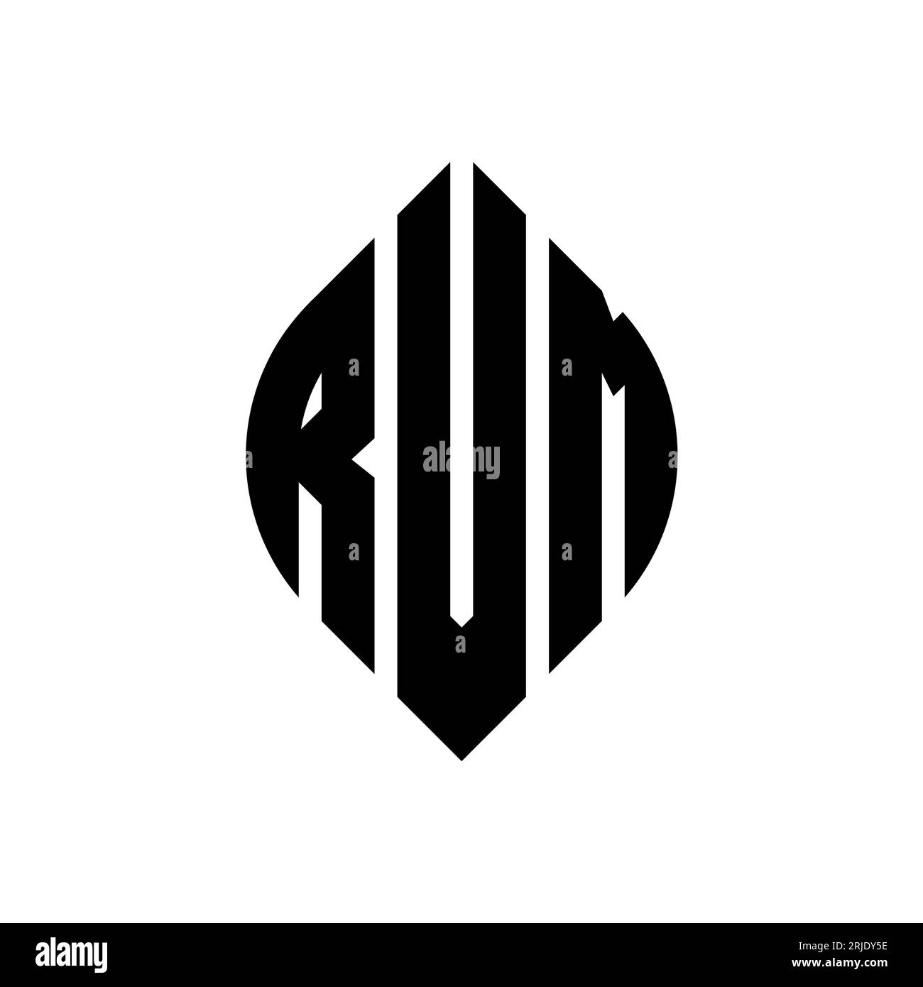 RVM circle letter logo design with circle and ellipse shape. RVM ...