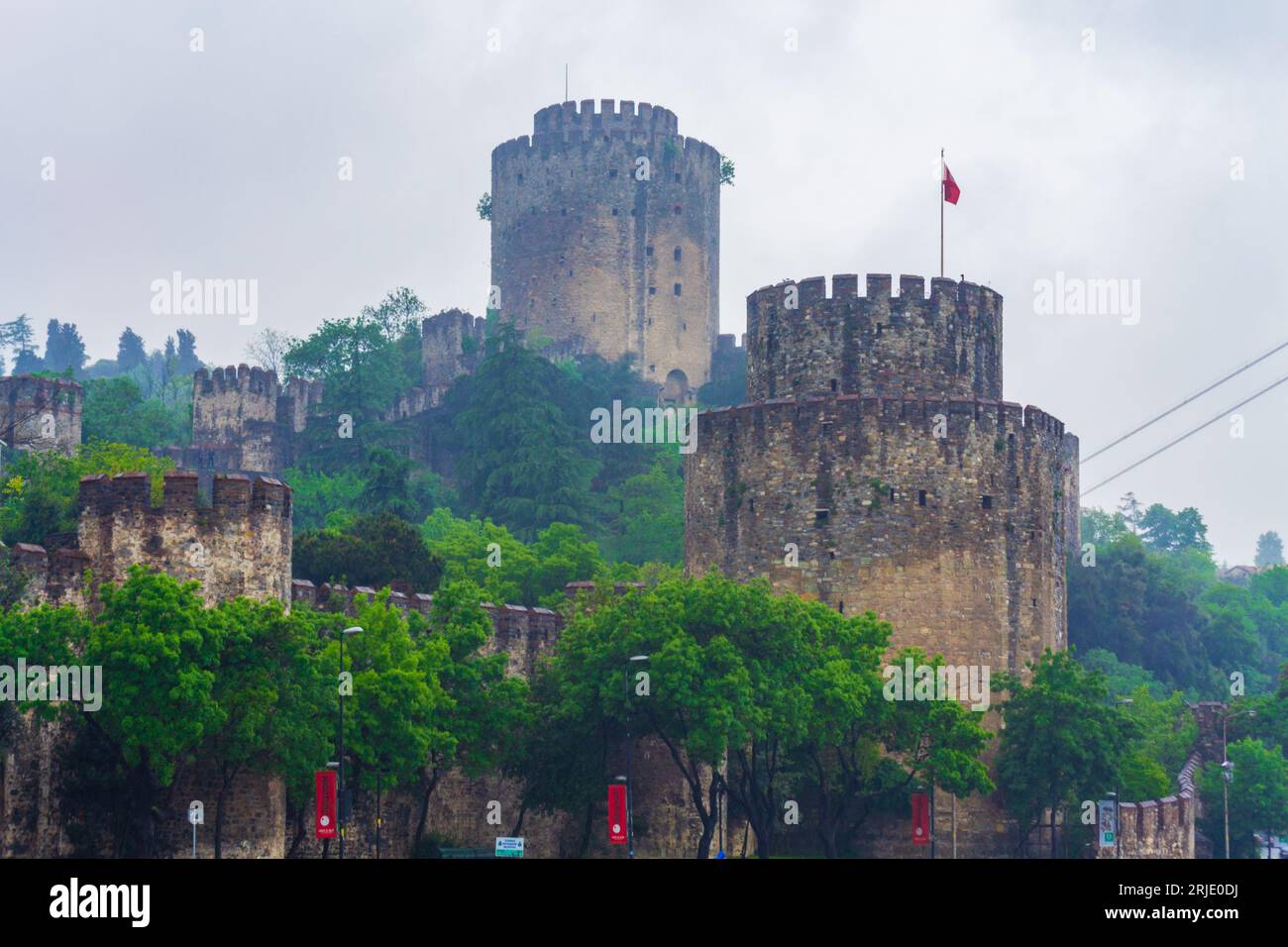 View of Rumeli Fortress-Hilltop 15th-century fortress with multiple ...