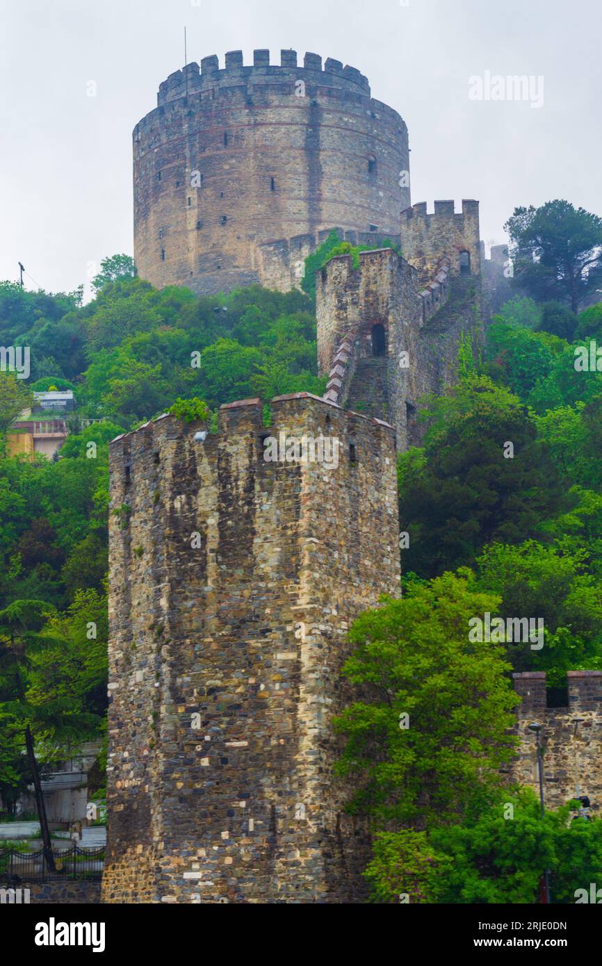 View of Rumeli Fortress-Hilltop 15th-century fortress with multiple ...