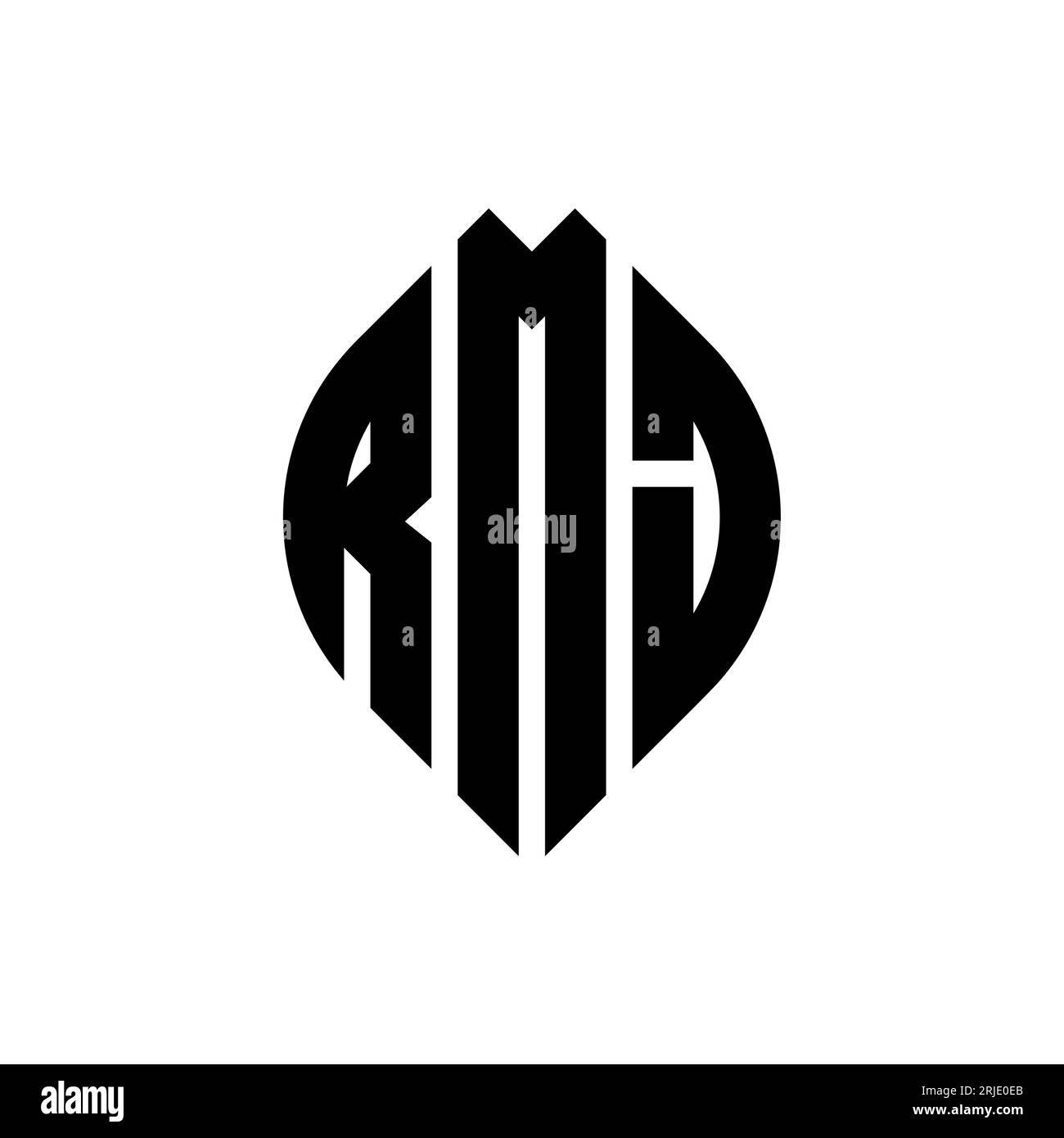 RMJ circle letter logo design with circle and ellipse shape. RMJ ...