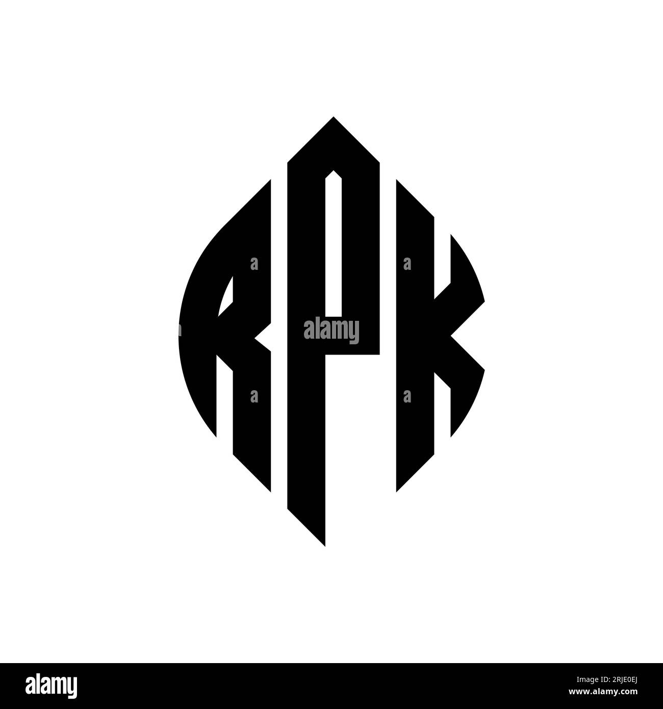 RPK circle letter logo design with circle and ellipse shape. RPK ...