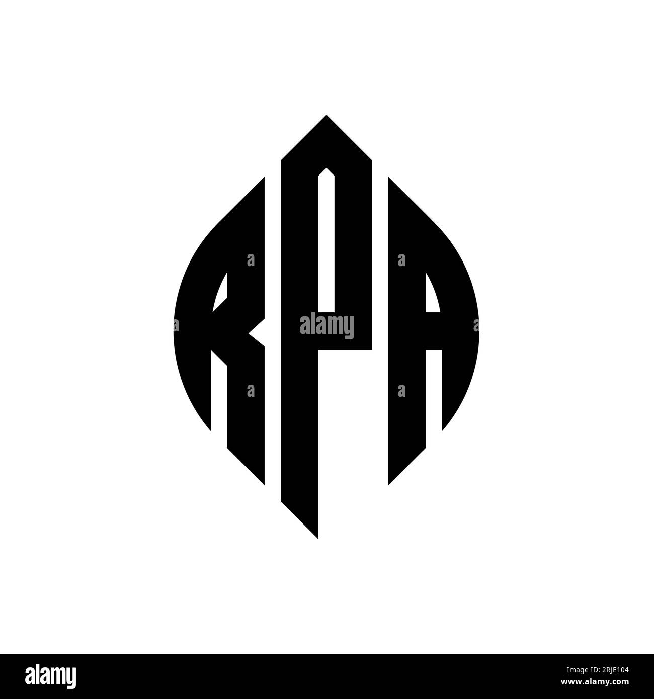 RPA circle letter logo design with circle and ellipse shape. RPA ...