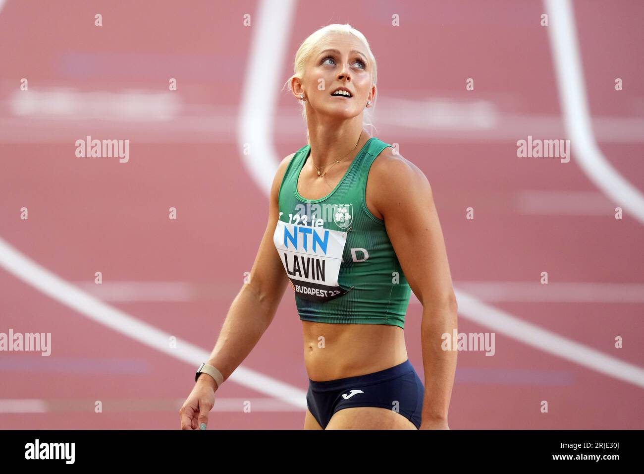 Ireland's Sarah Lavin after finishing third in the Women's 100 Metres ...