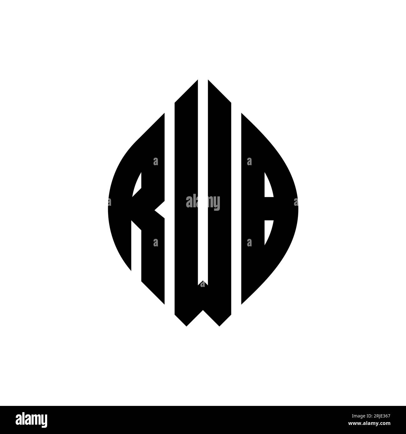 RWB circle letter logo design with circle and ellipse shape. RWB ...