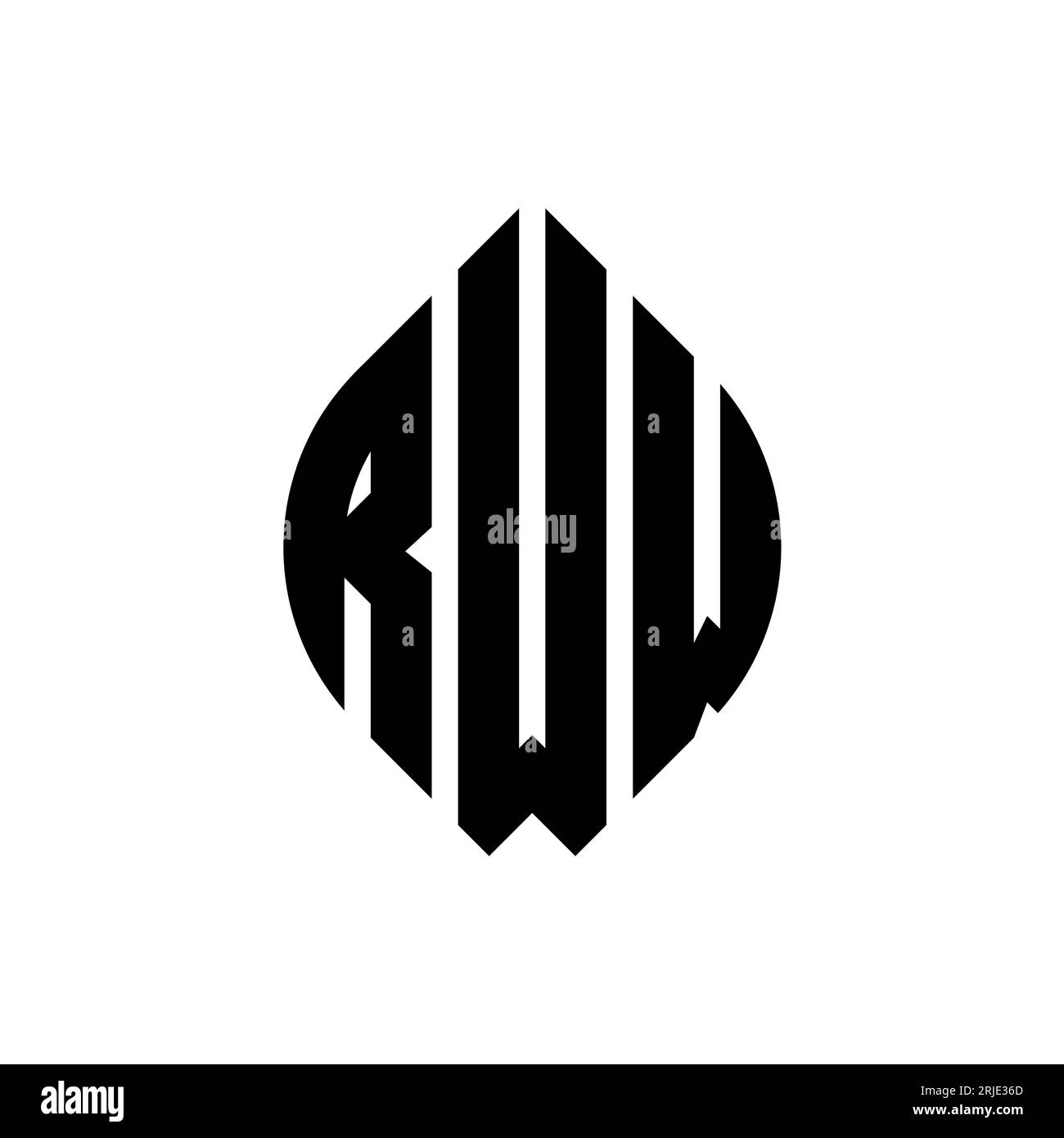 RWW circle letter logo design with circle and ellipse shape. RWW ...