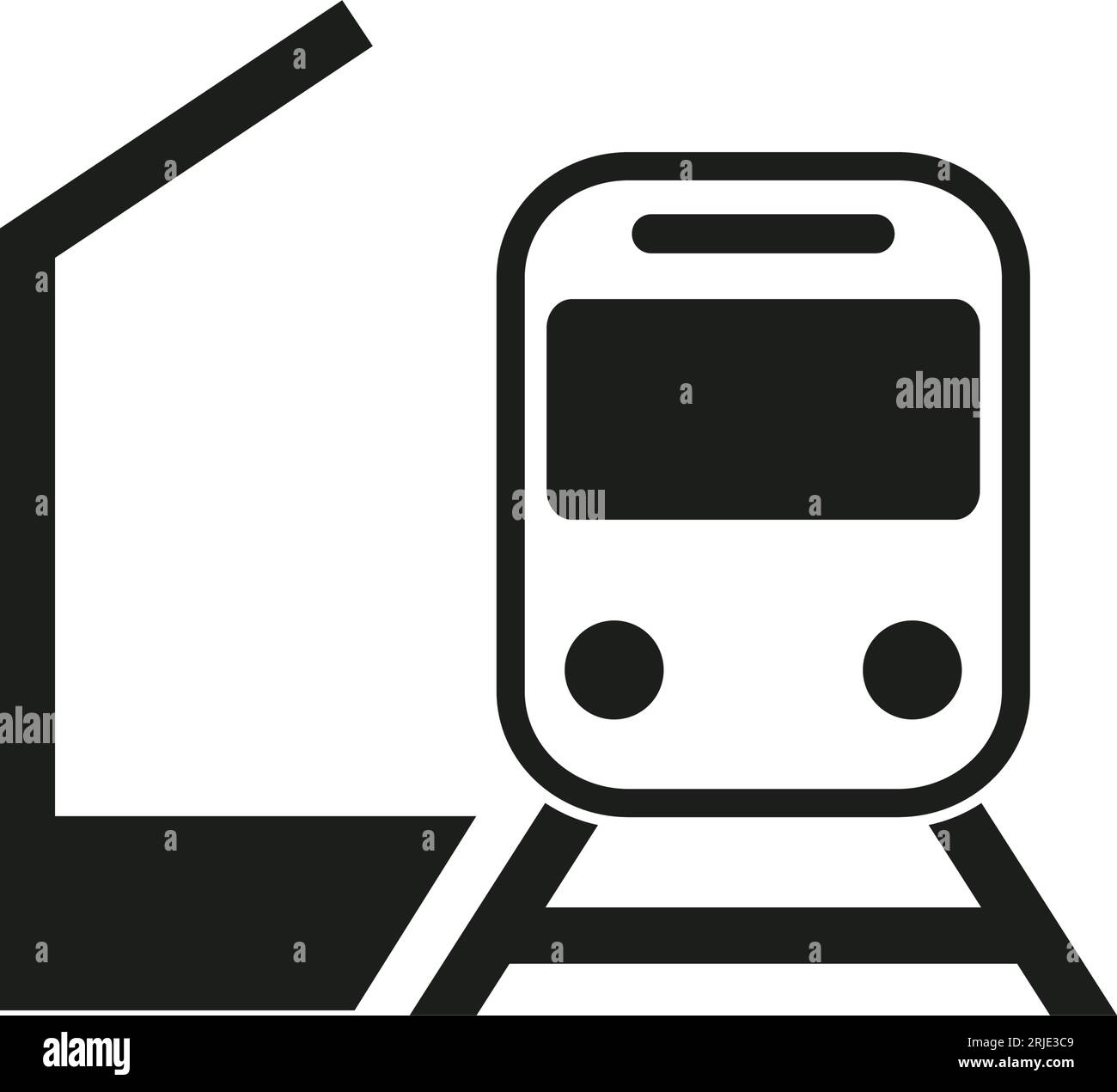 Station platform and train icon Stock Vector Image & Art - Alamy