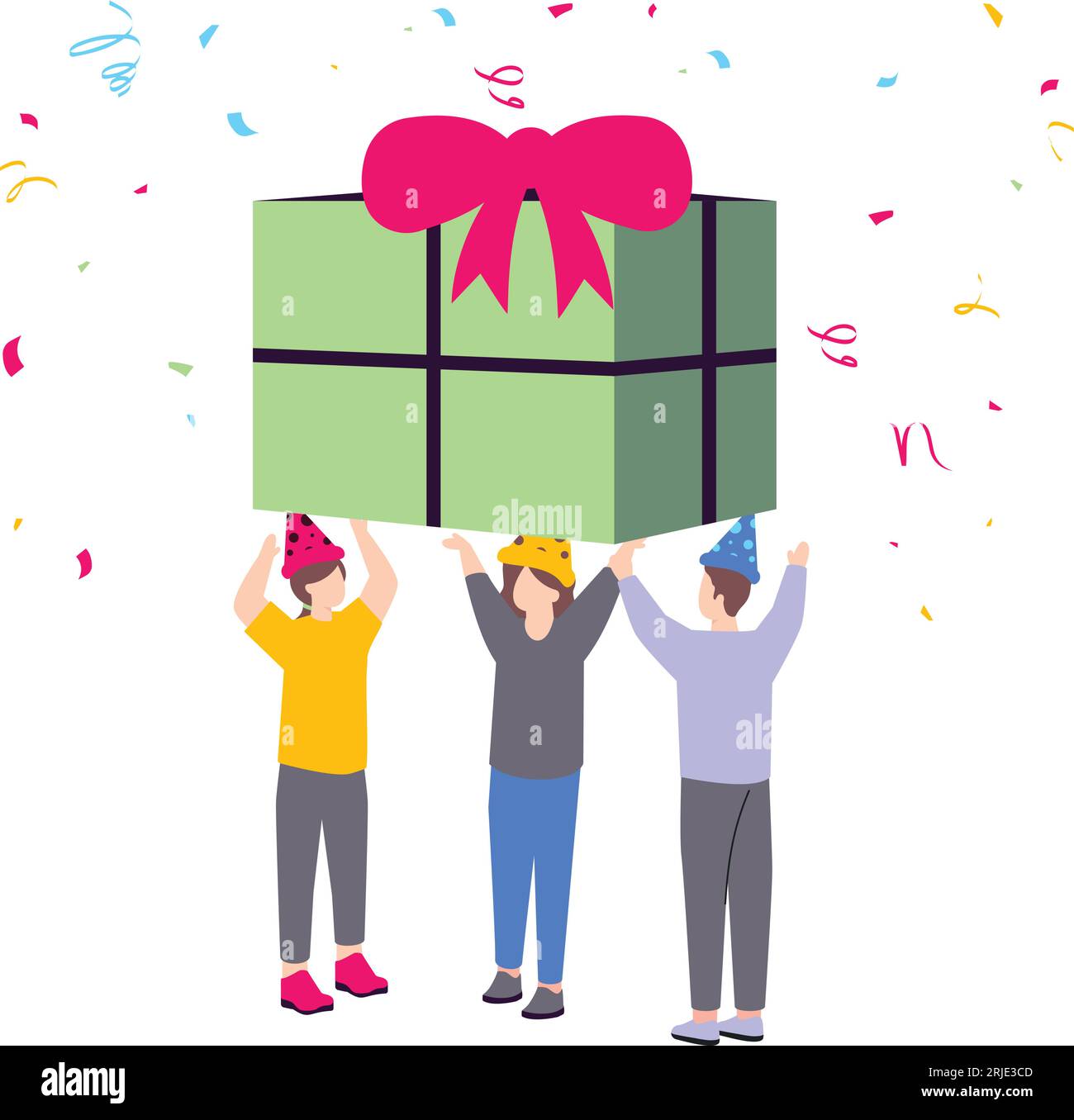 office people celebrate their success concept, Three person holding ...