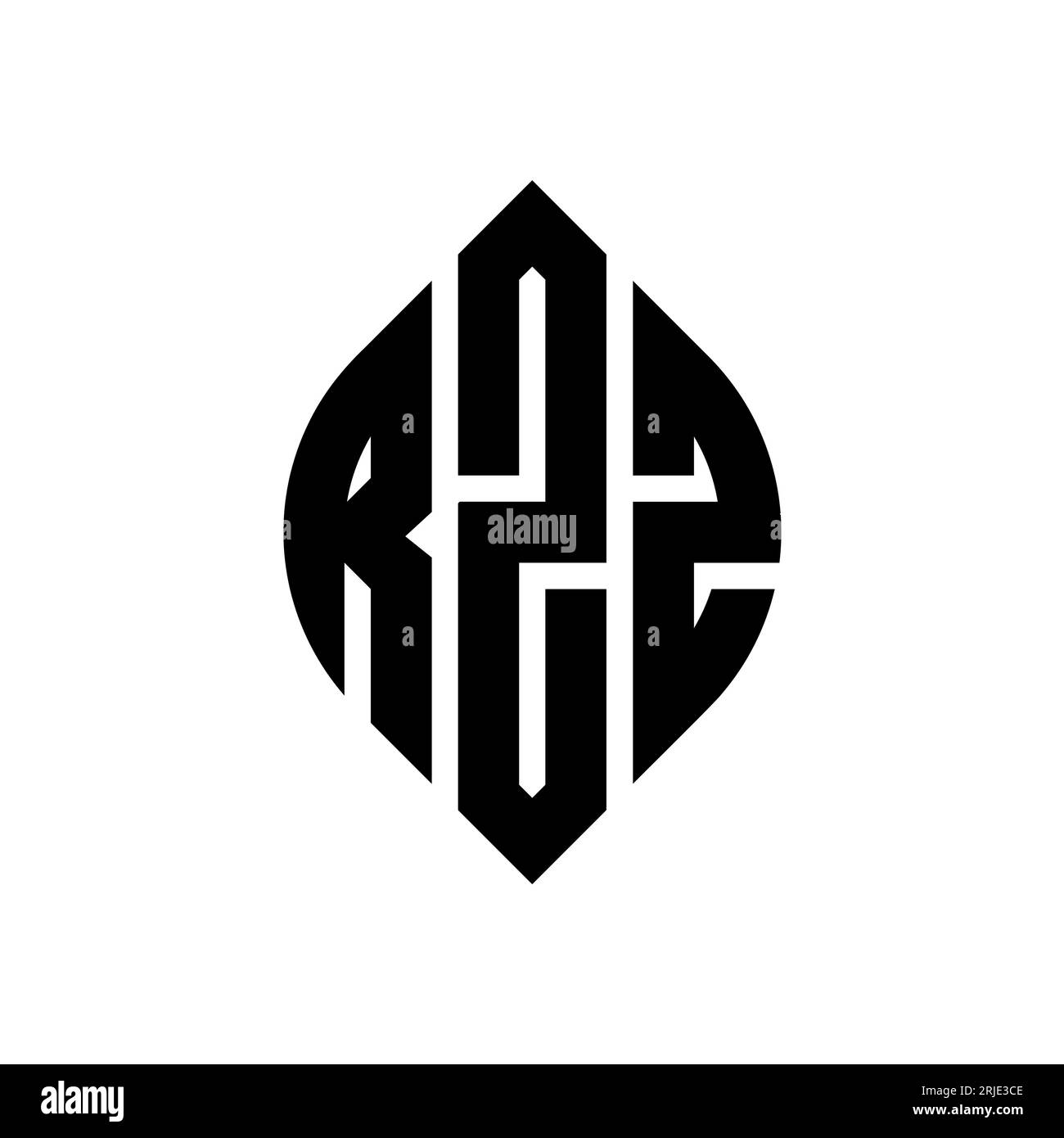 RZZ circle letter logo design with circle and ellipse shape. RZZ ...