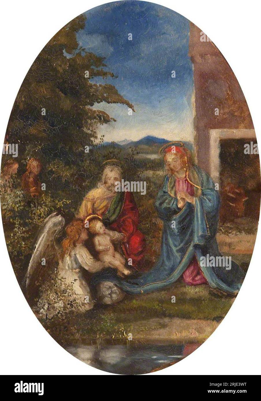 The Holy Family with a Child-Angel 1877 by Rebecca Dulcibella Orpen ...