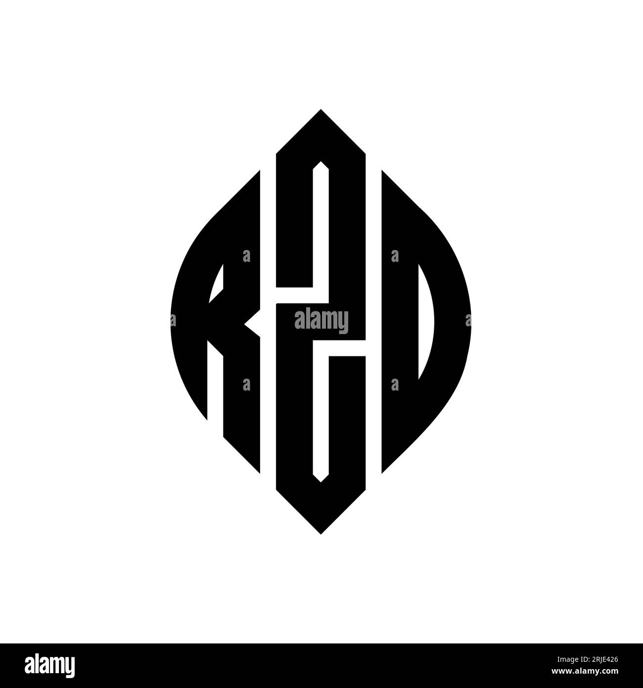 RZO circle letter logo design with circle and ellipse shape. RZO ...