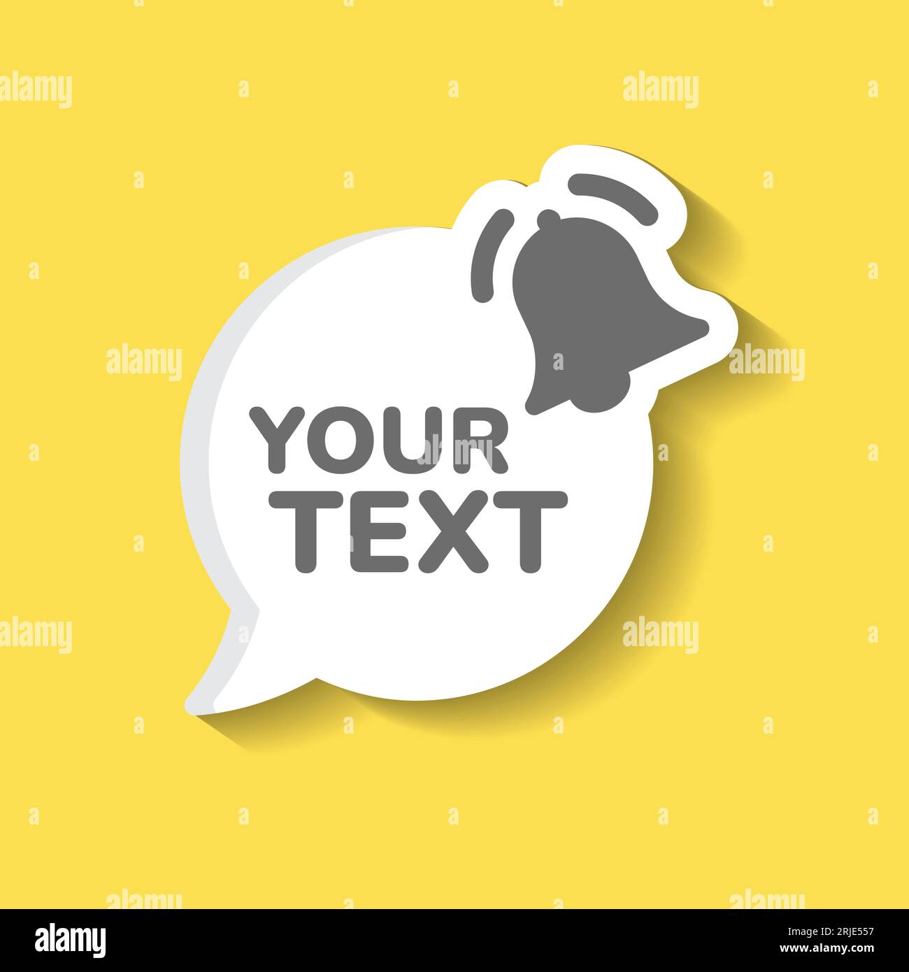 Announcement bubble with bell vector banner. Speech balloon with shadow ...