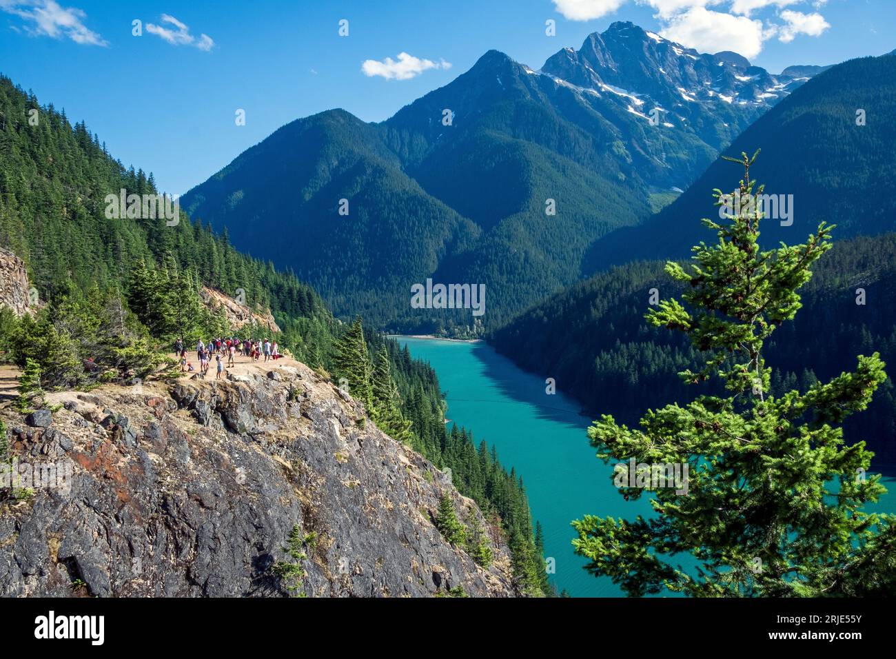 Overlook at Diablo Lake, North Cascades National Park, Washington State ...