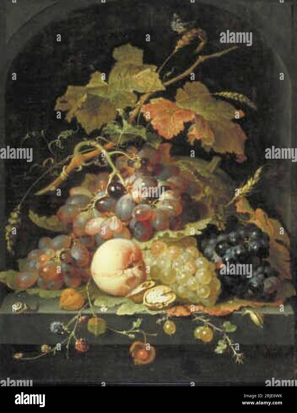 Still life with grapes and other fruit between 1670 and 1674 by Abraham ...