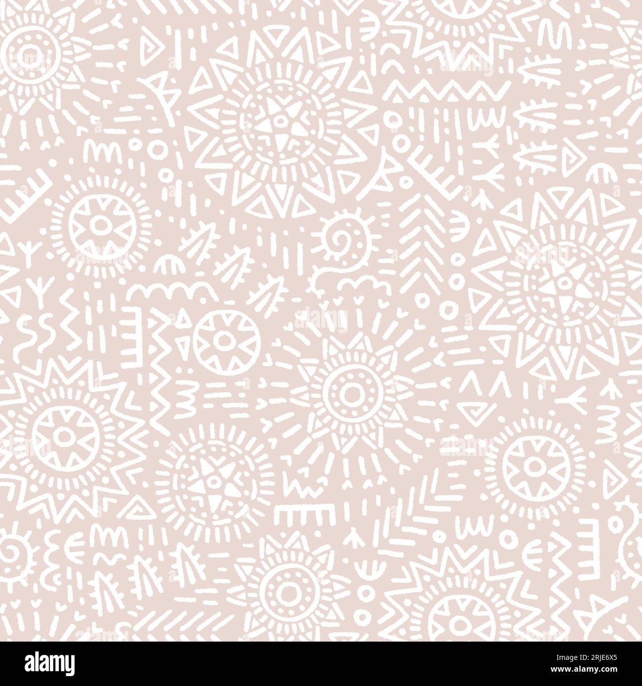 Hand drawn abstract seamless pattern, ethnic background, simple style ...