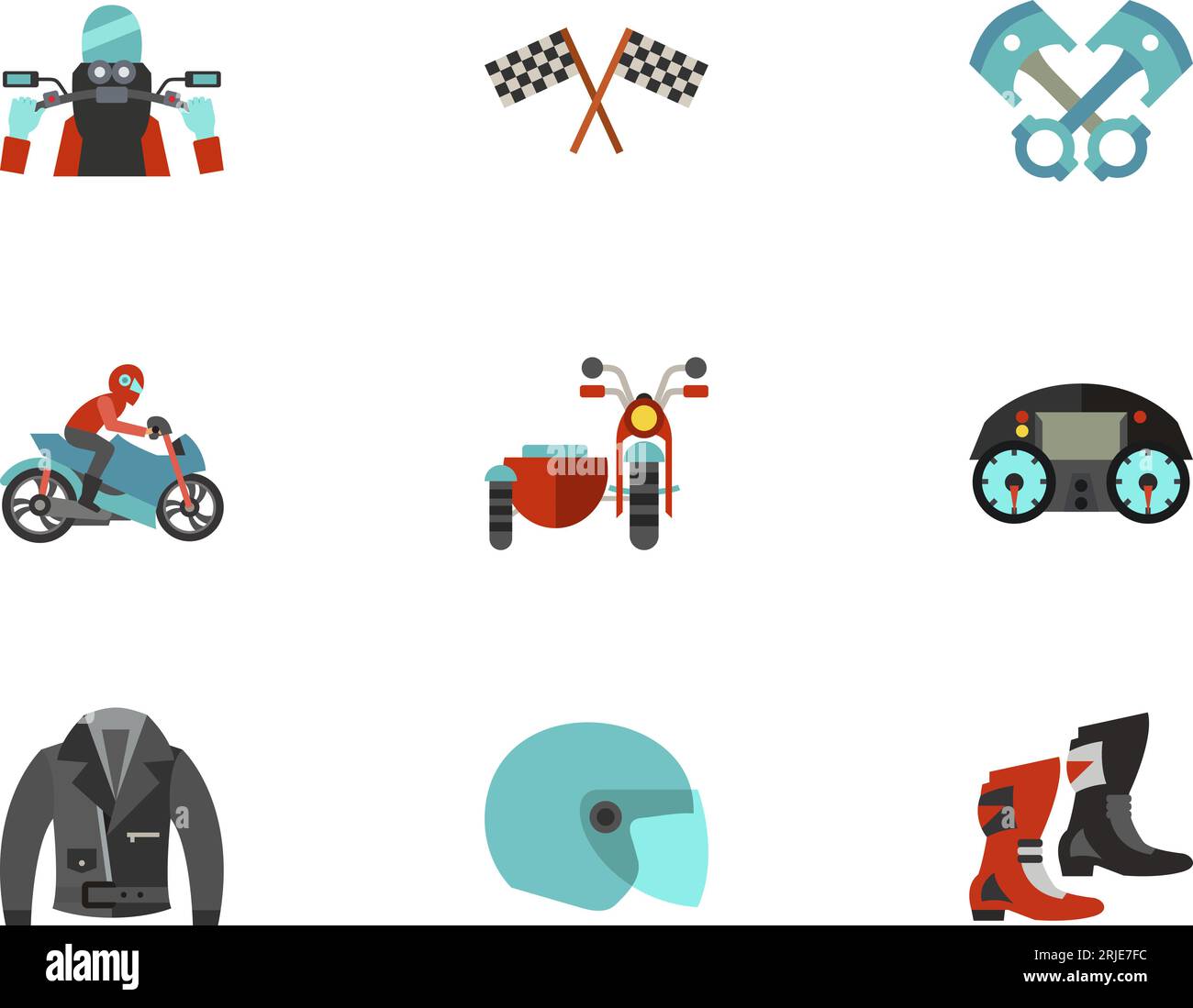 Motorcycling Icon Set Stock Vector Image & Art - Alamy