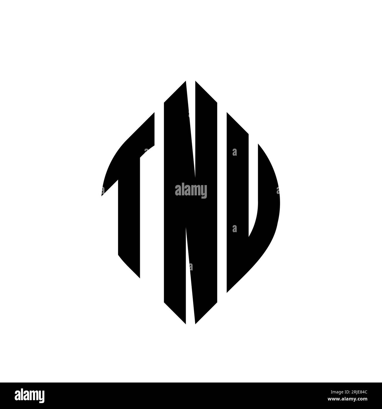 TNU circle letter logo design with circle and ellipse shape. TNU ...