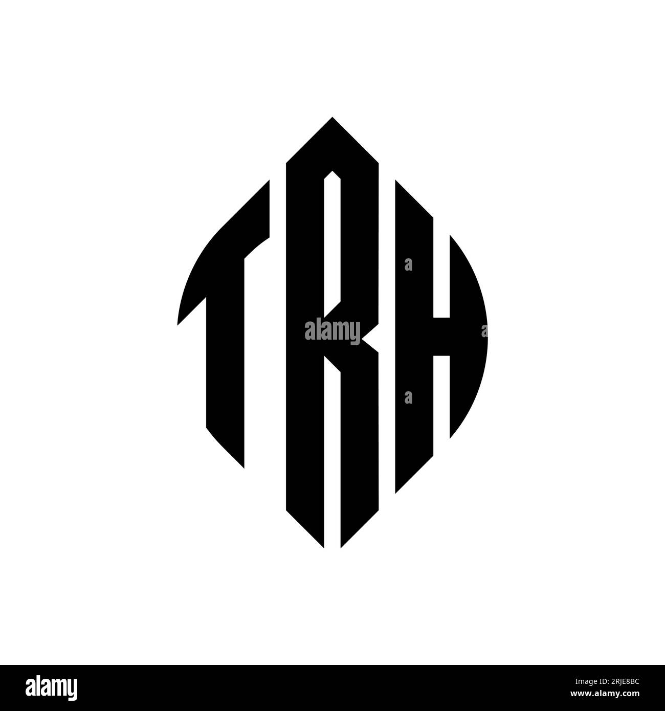 TRH circle letter logo design with circle and ellipse shape. TRH ...
