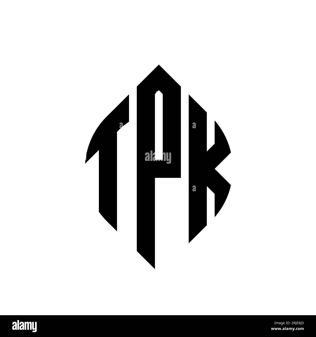TPK circle letter logo design with circle and ellipse shape. TPK ...