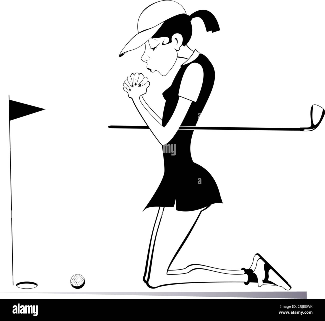 Black girl kneeling Stock Vector Images - Alamy