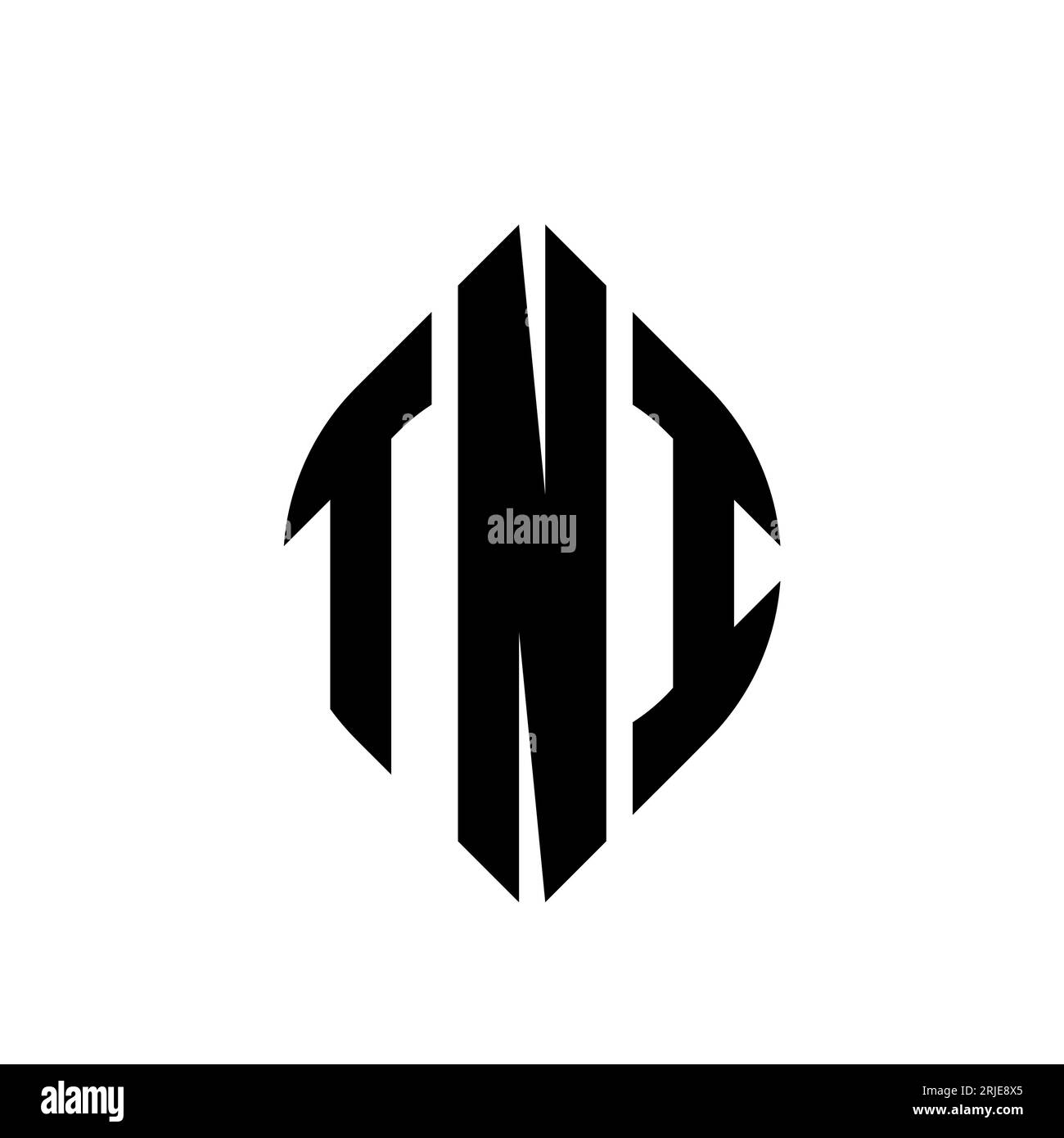 TNI circle letter logo design with circle and ellipse shape. TNI ...