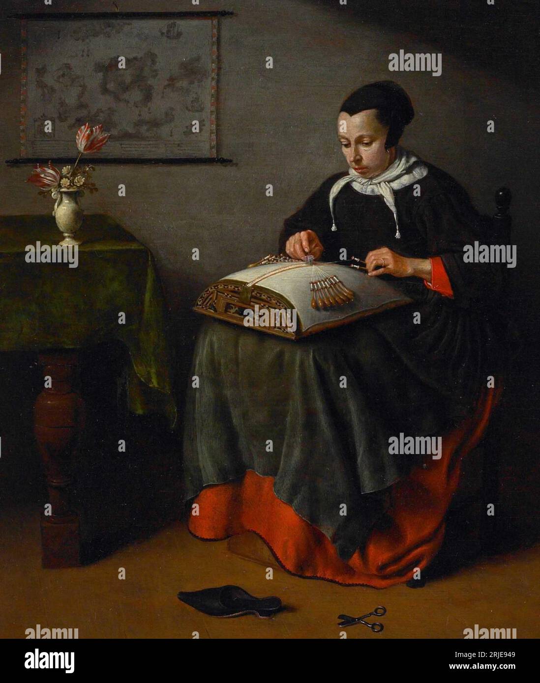 The Lacemaker 17th century by Pieter Cornelisz van Slingelandt Stock ...
