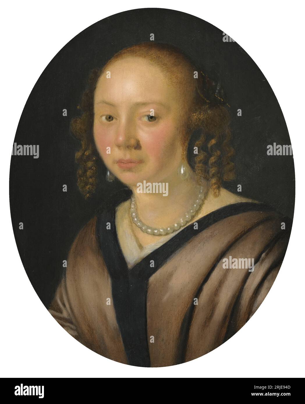 Portrait of a Woman 1680s by Pieter Cornelisz van Slingelandt Stock ...