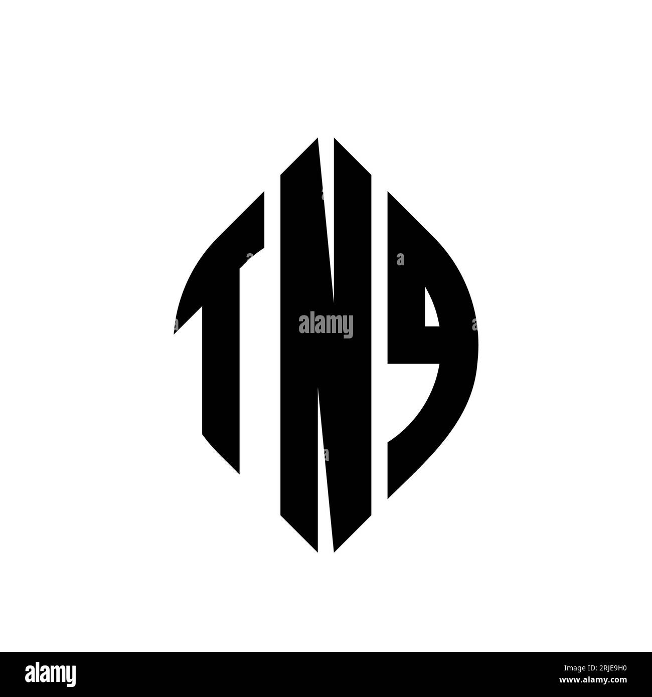 TNQ circle letter logo design with circle and ellipse shape. TNQ ...
