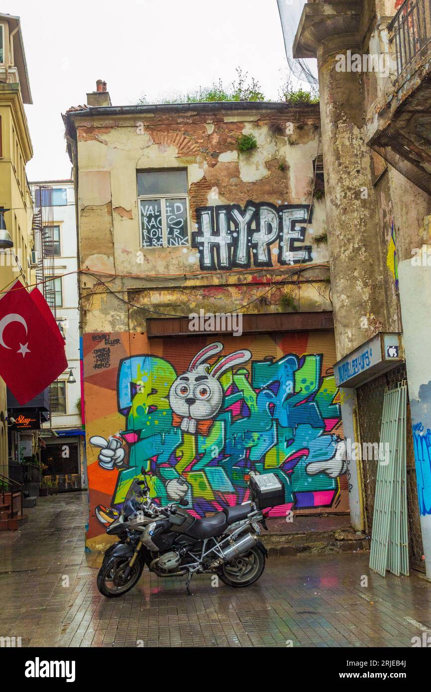 Istanbul,Turkey,May 10th 2014:Urban graffiti wall in bright colors on ...