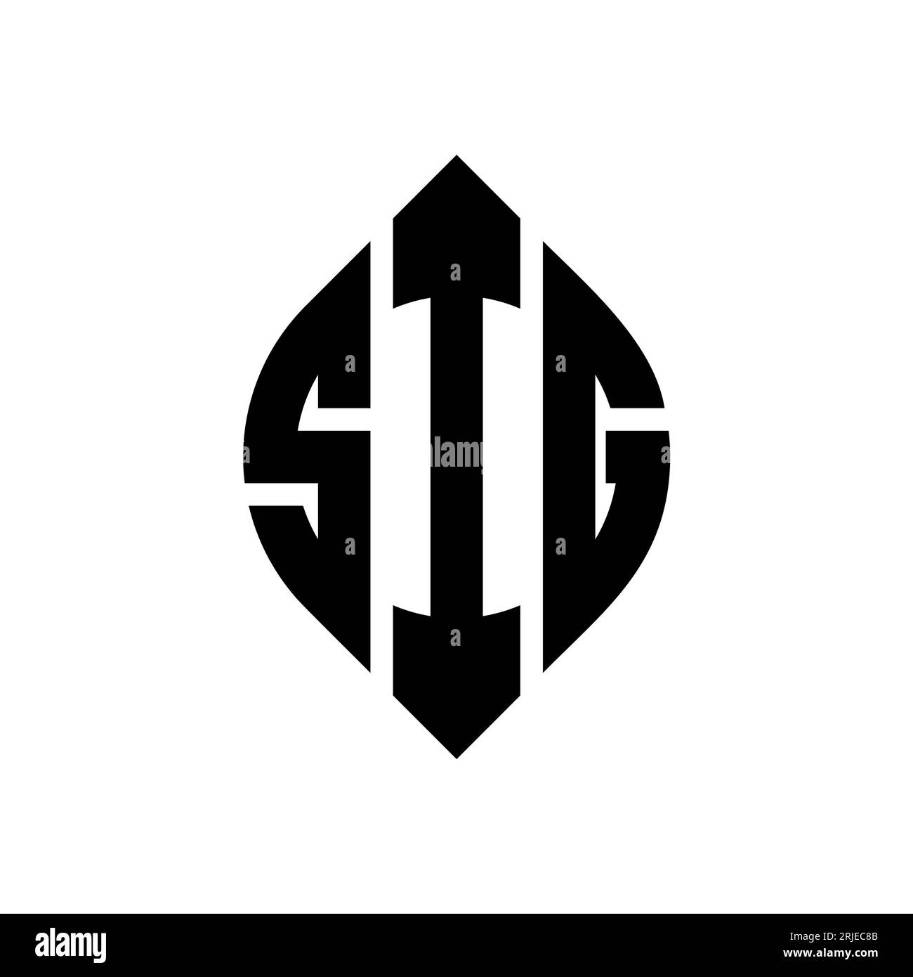SIG circle letter logo design with circle and ellipse shape. SIG ...