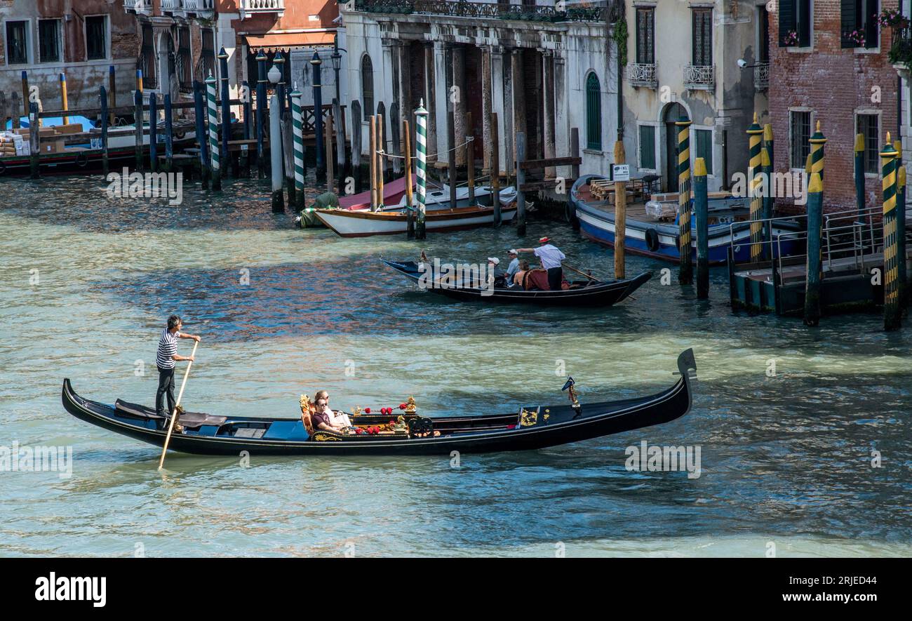 Gondola ride in narrow canal hi-res stock photography and images - Alamy