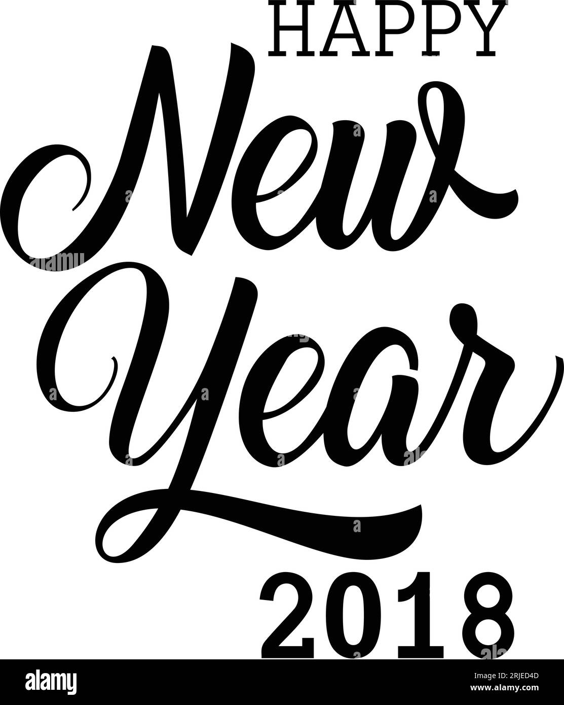 Happy New Year Lettering Stock Vector Image & Art - Alamy