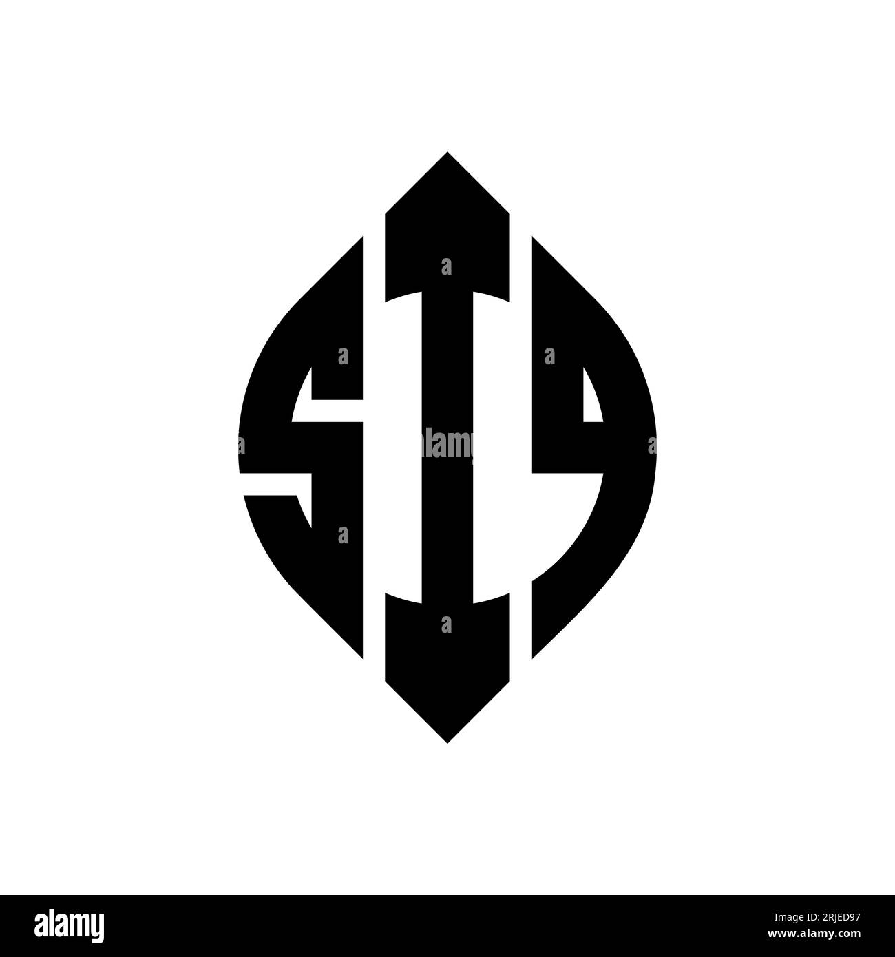 SIQ circle letter logo design with circle and ellipse shape. SIQ ...