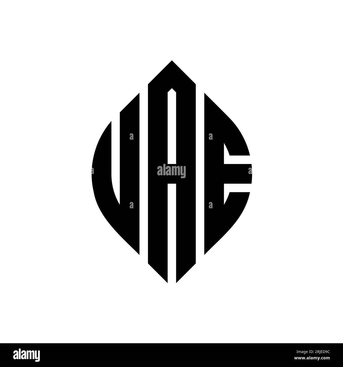 UAE circle letter logo design with circle and ellipse shape. UAE ...