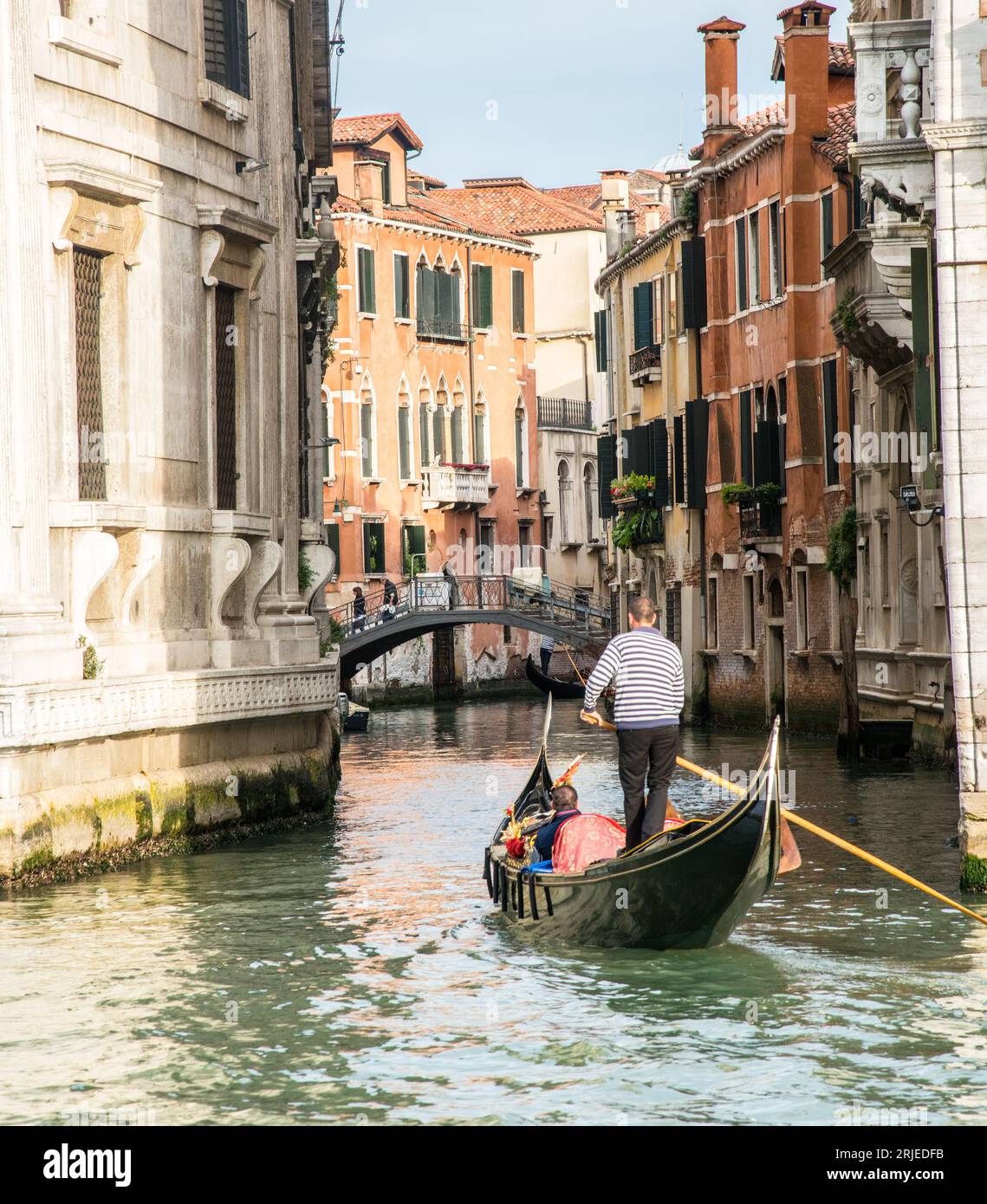 Lone Gonola in a canal in Venice, Italy Stock Photo - Alamy