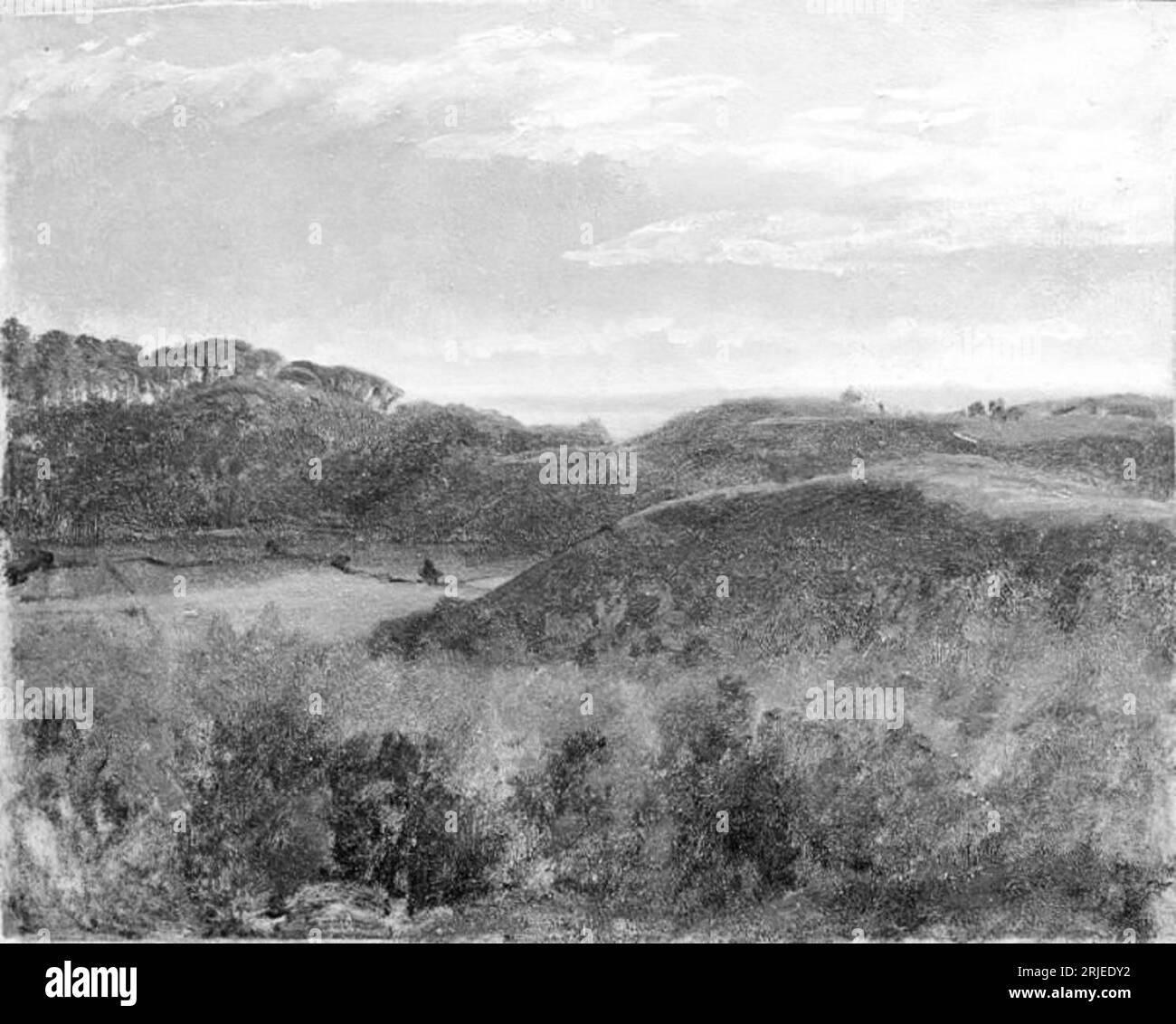 Landscape with Hills circa 1855 by Lorenz Frølich Stock Photo - Alamy