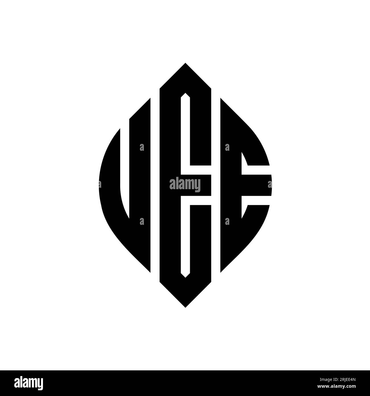 UEE circle letter logo design with circle and ellipse shape. UEE ...