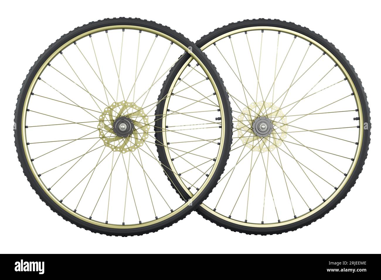 Bicycle wheels, 3D rendering isolated on white background Stock Photo ...