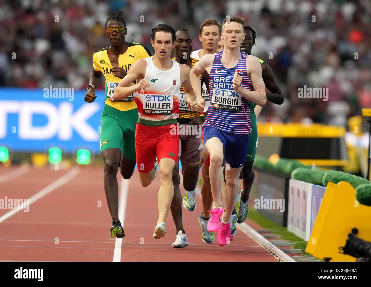 Great Britain's Max Burgin (right) during the Men's 800 Metres Heat 2 ...