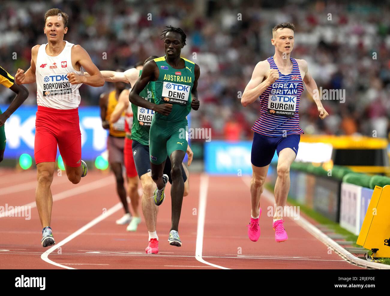 Great Britain's Max Burgin (right) finishes second in the Men's 800 ...