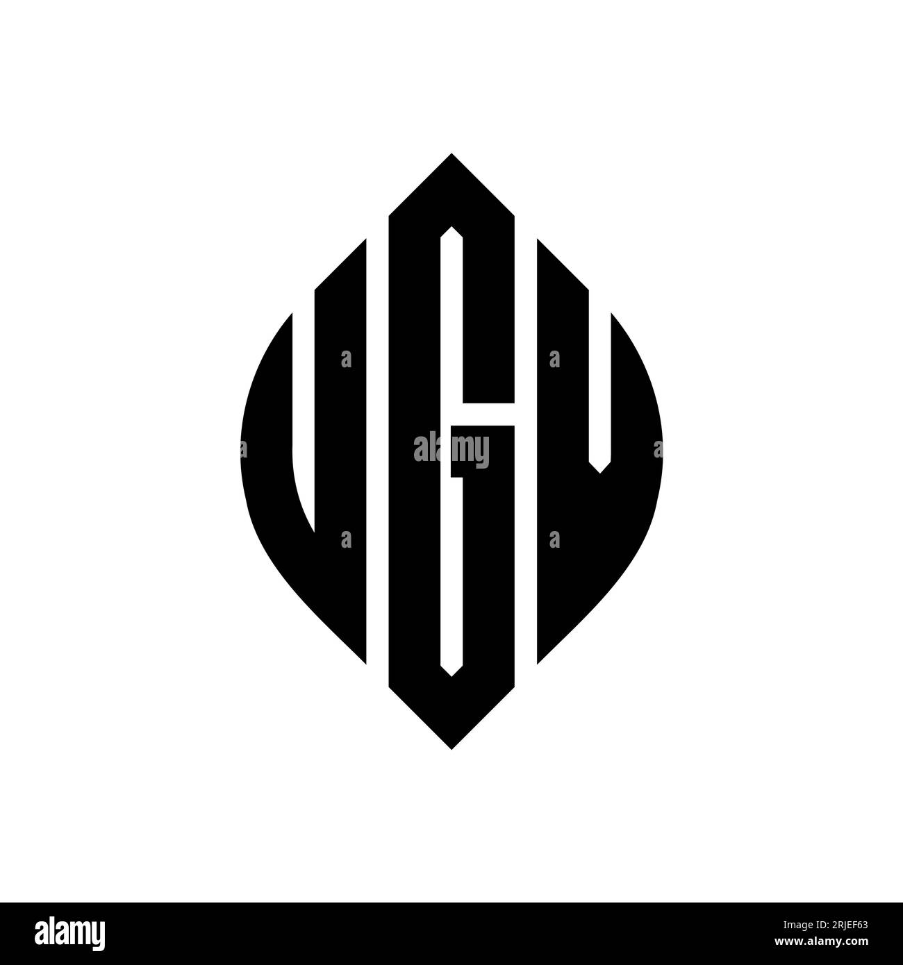 UGV circle letter logo design with circle and ellipse shape. UGV ...