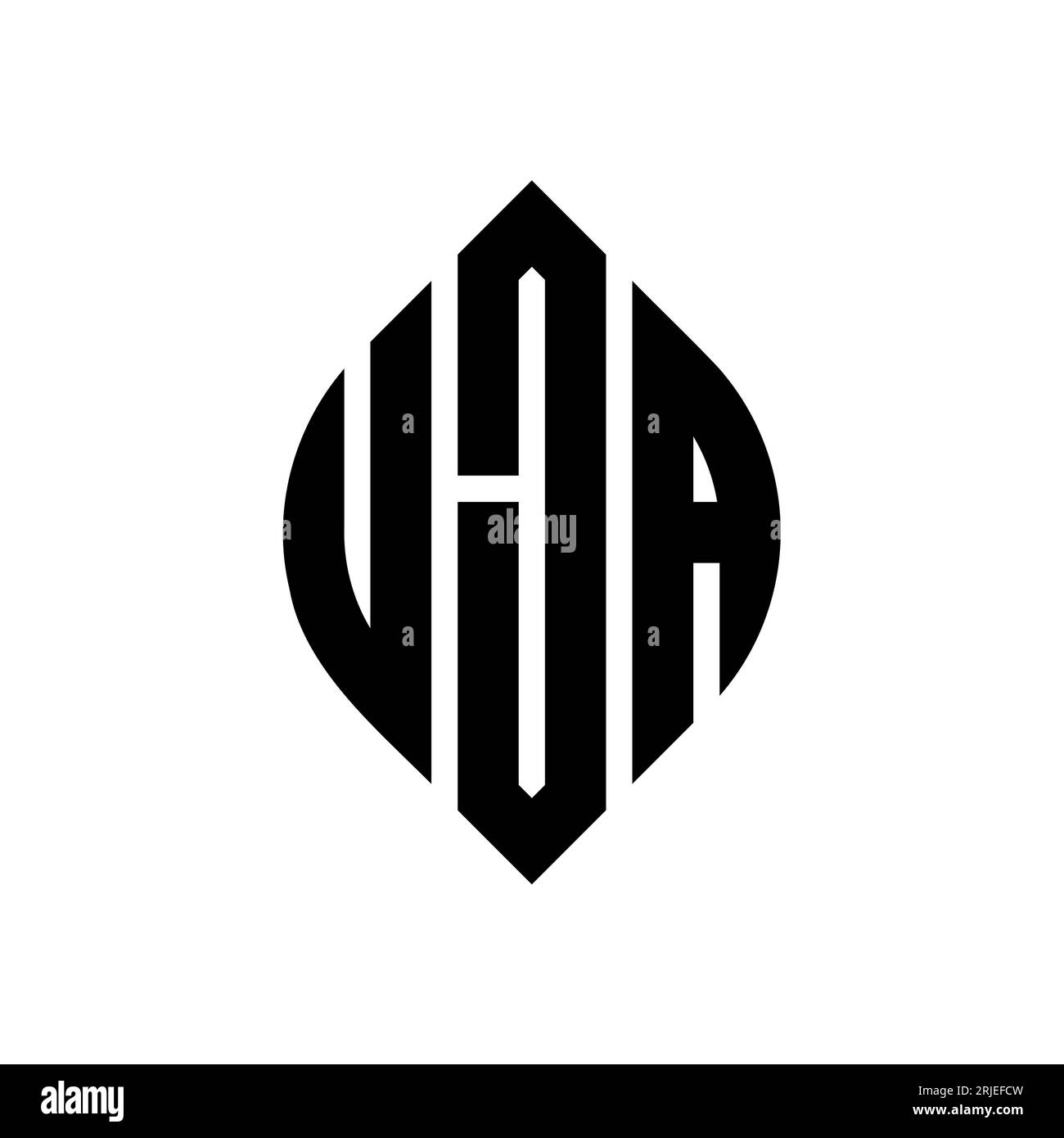 UJA circle letter logo design with circle and ellipse shape. UJA ...