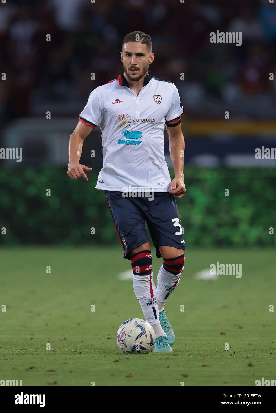Turin, Italy, 21st August 2023. Paolo Azzi of Cagliari during the Serie ...