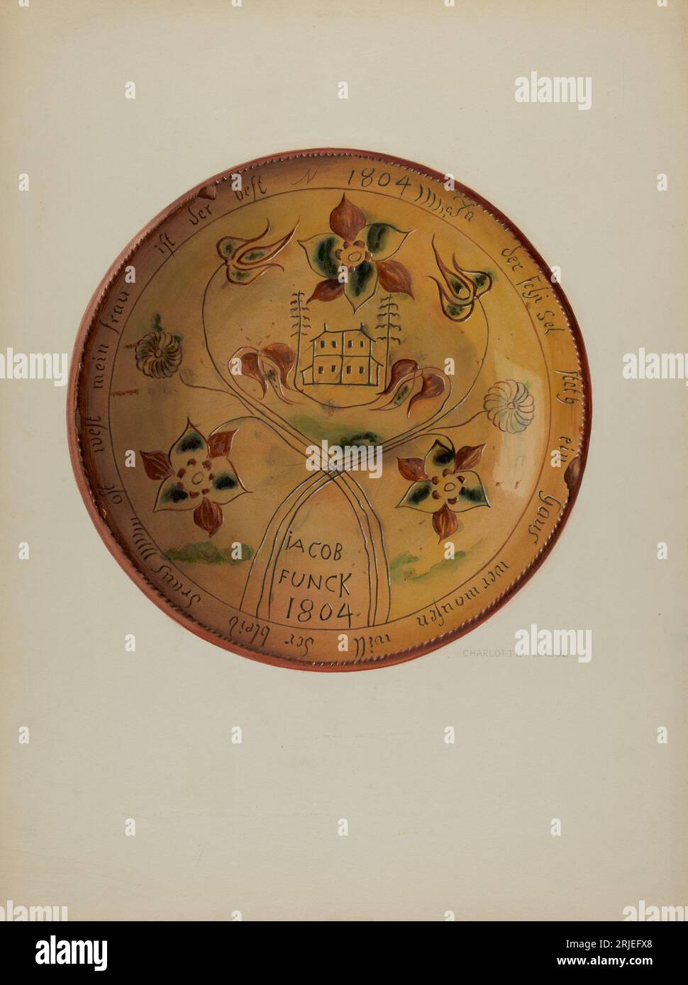 Pa. German Plate circa 1936 by Charlotte Angus Stock Photo - Alamy