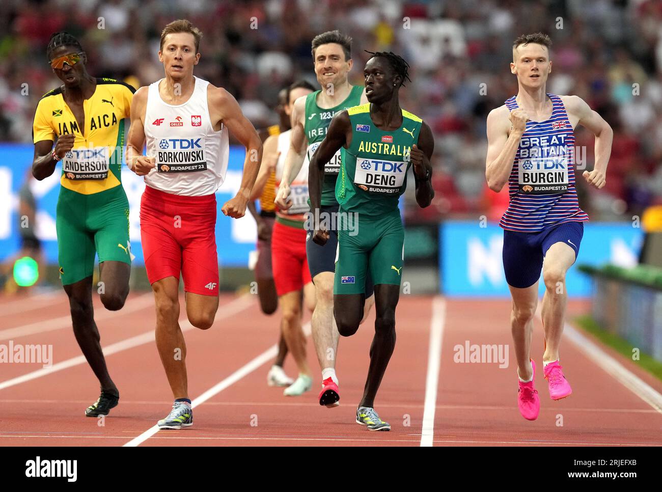 Great Britain's Max Burgin (right) during the Men's 800 Metres Heat 2 ...
