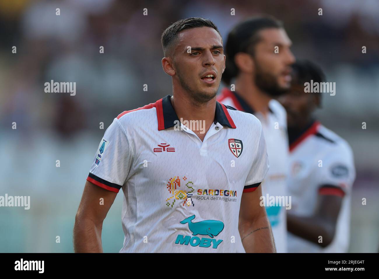 Turin, Italy, 21st August 2023. Gabriele Zappa of Cagliari looks on ...
