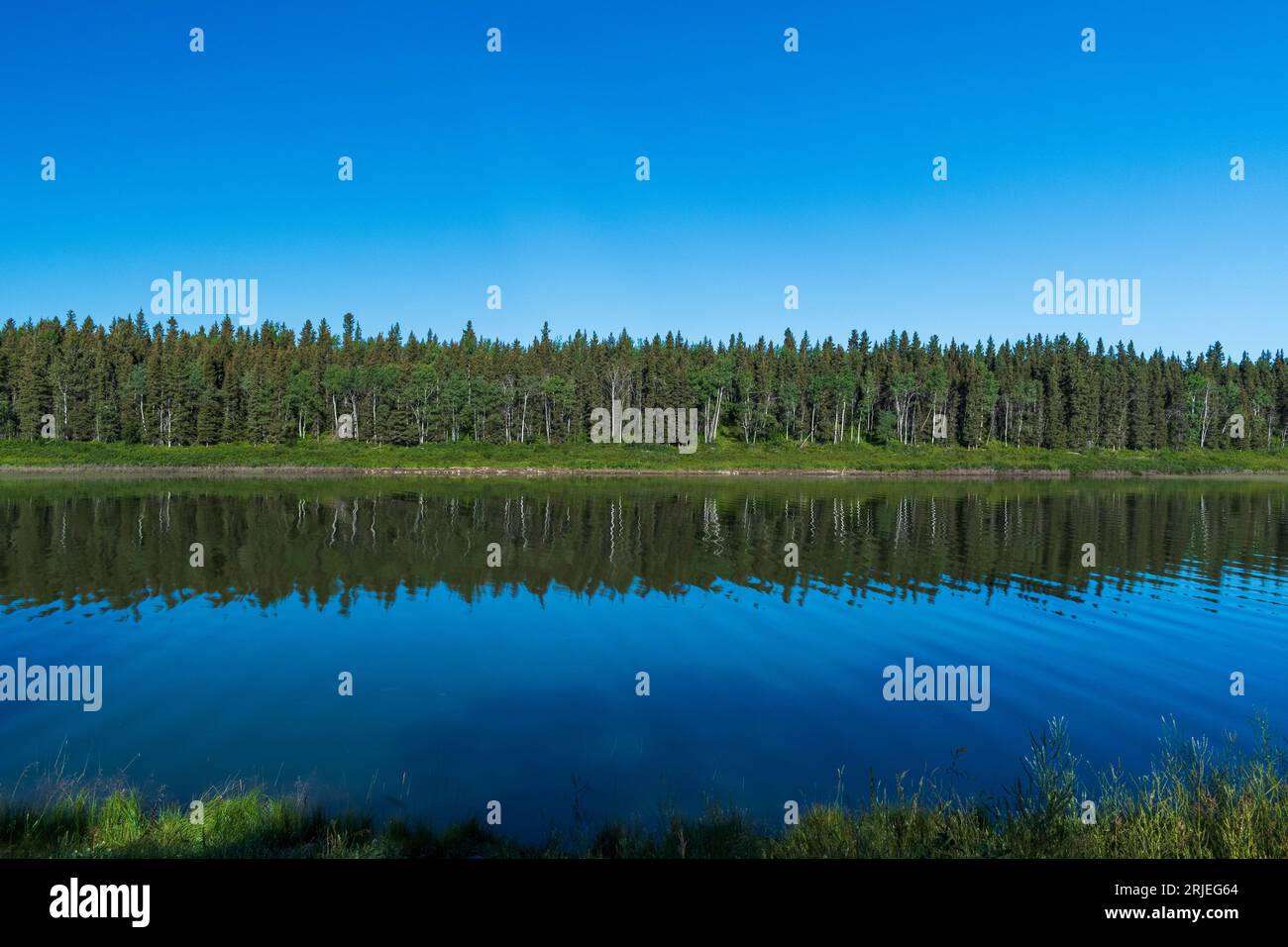 Mackenzie River flows near Fort Providence, Northwest Territories, NT ...